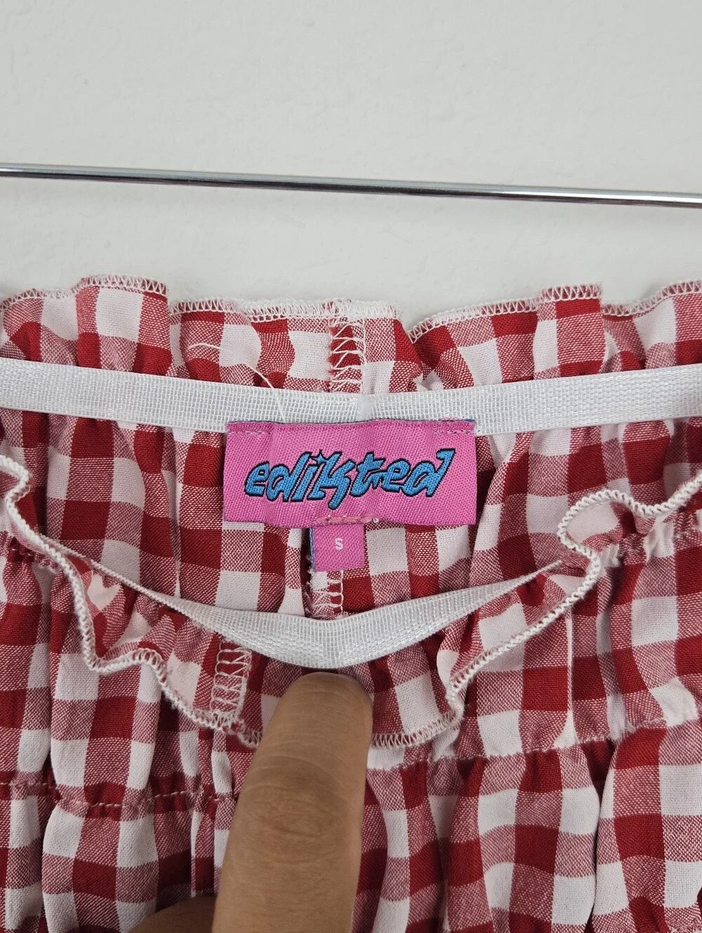Edikted | Shorts | Edikted Red And White Gingham Shirred Microshorts ...